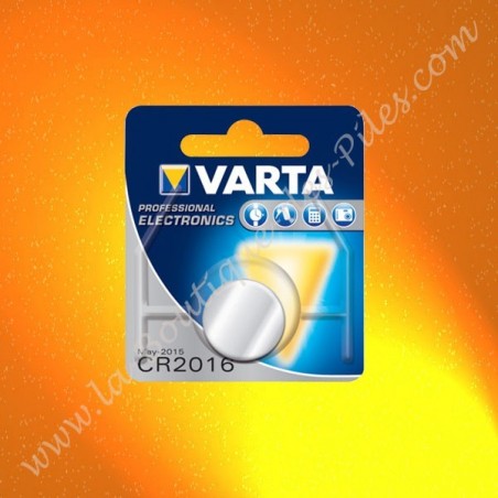 Pile CR2016, pile Lithium Varta 3 volts 90mAh