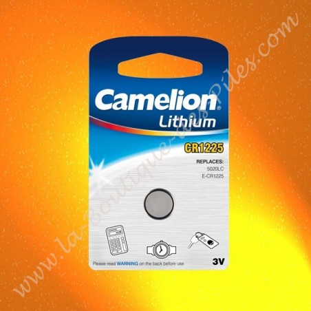 Pile Bouton CR1225 Camelion, pile lithium 3 volts 50 mAh