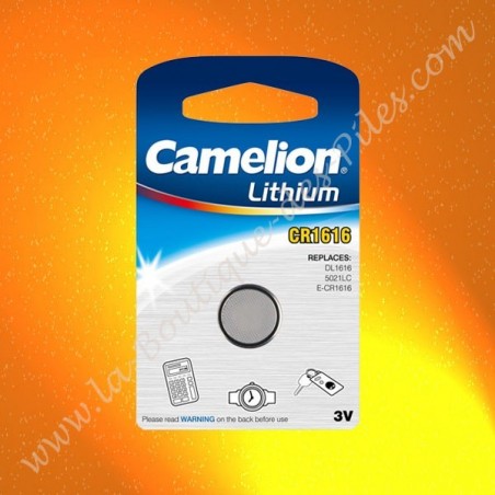 Pile bouton CR1616 Camelion, pile au lithium camelion 3 volts 50 mAh
