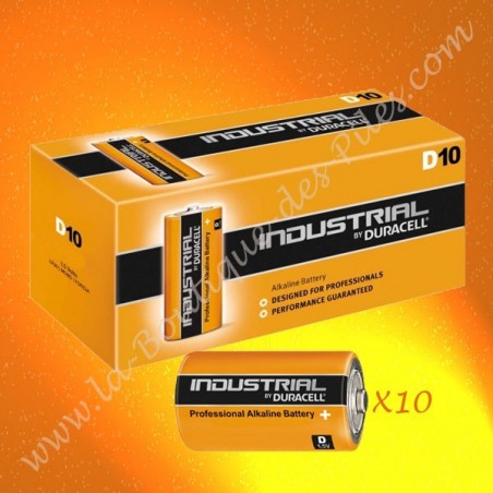 piles alcalines LR20 Duracell Procell, boite de 10 piles