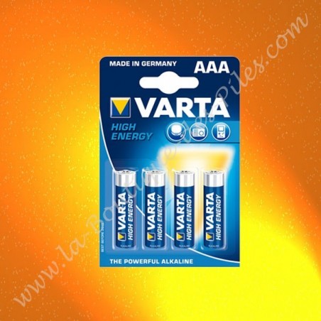 4 piles varta LR03, pile AAA Varta high Energy, pile 4903 Varta, pile 1,5 volts